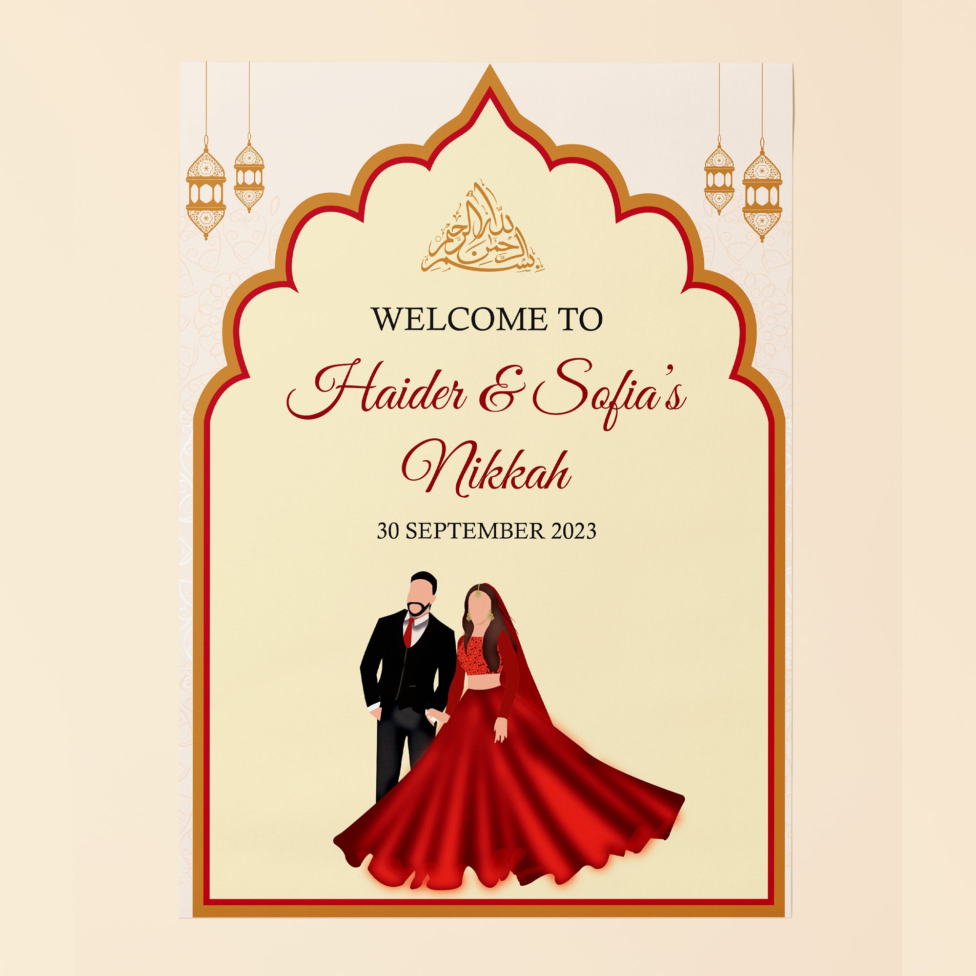 Dome Style Nikkah Welcome Sign – Seraphic Secrets